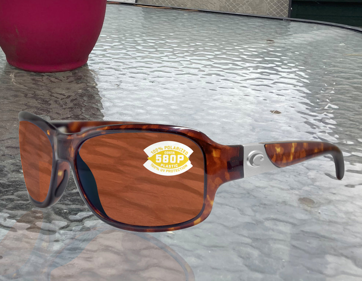 Costa Del Mar inlet Tortoise Frame Copper 580P Plastic Polarized Lens ...